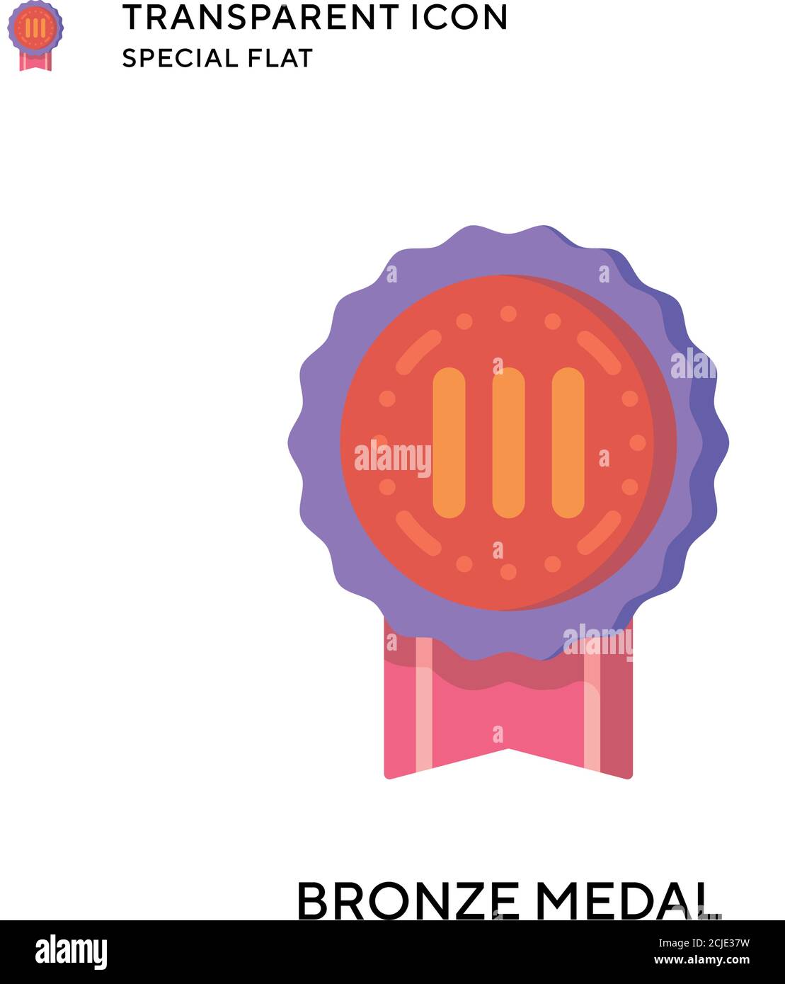 Bronze medal vector icon. Flat style illustration. EPS 10 vector Stock ...