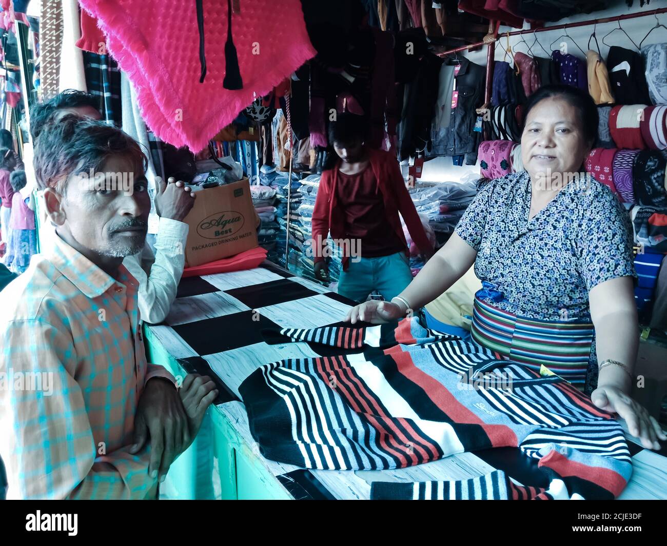 DISTRICT KATNI, INDIA - DECEMBER 06, 2019: Nepali female shopkeeper ...