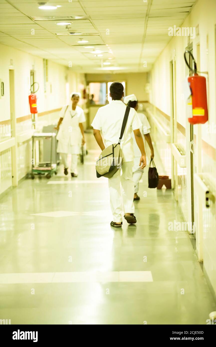 PUDUCHERRY, INDIA - MARCH Circa, 2020. Doctor without face mask in ...