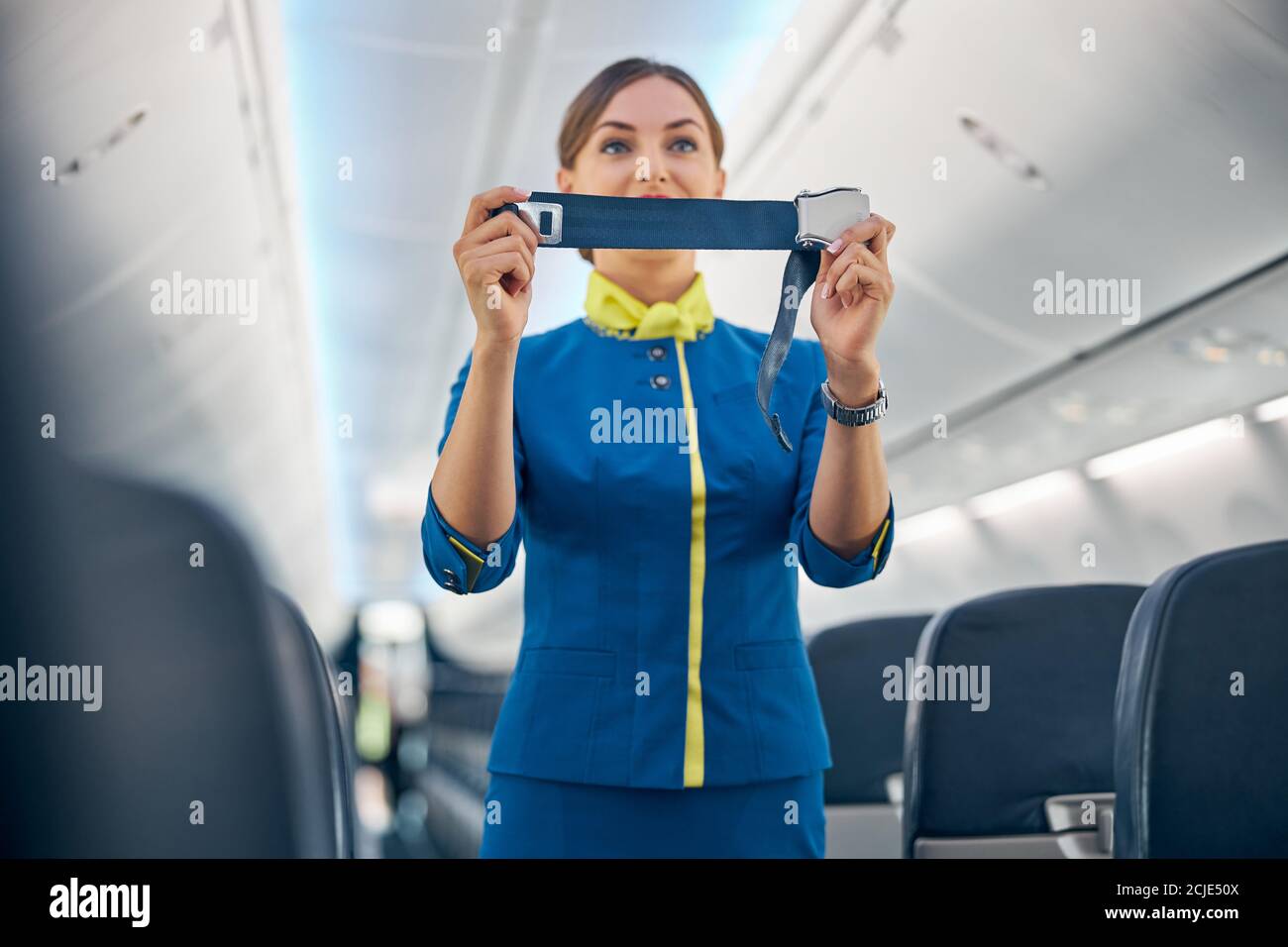 Charming air hostess training safety prior procedures to flight take ...