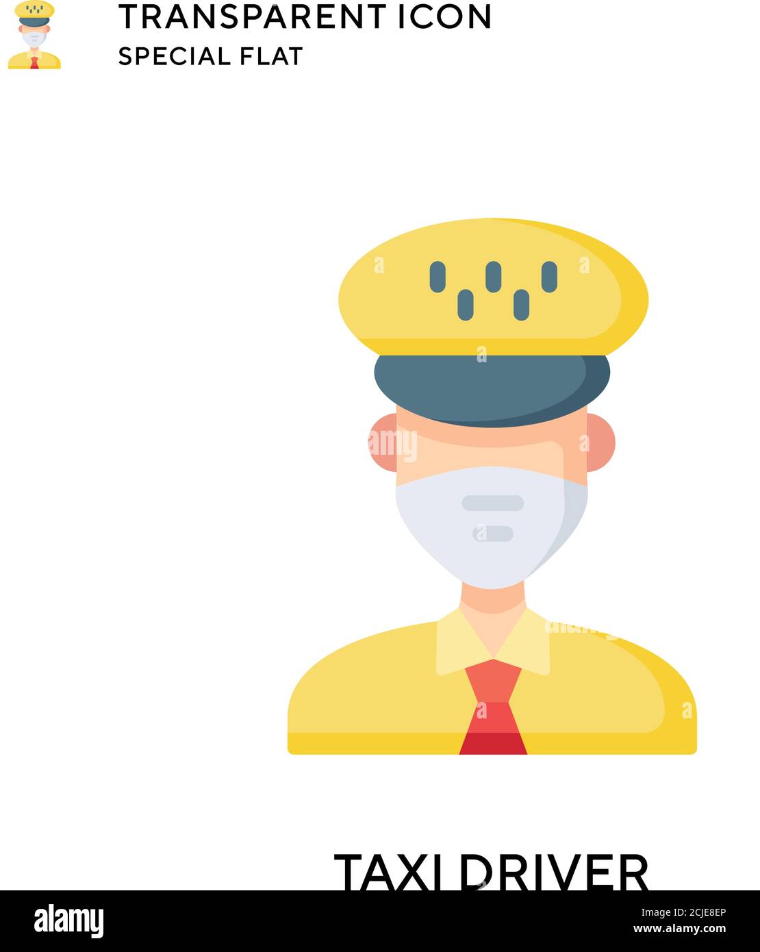 Taxi driver vector icon. Flat style illustration. EPS 10 vector Stock ...
