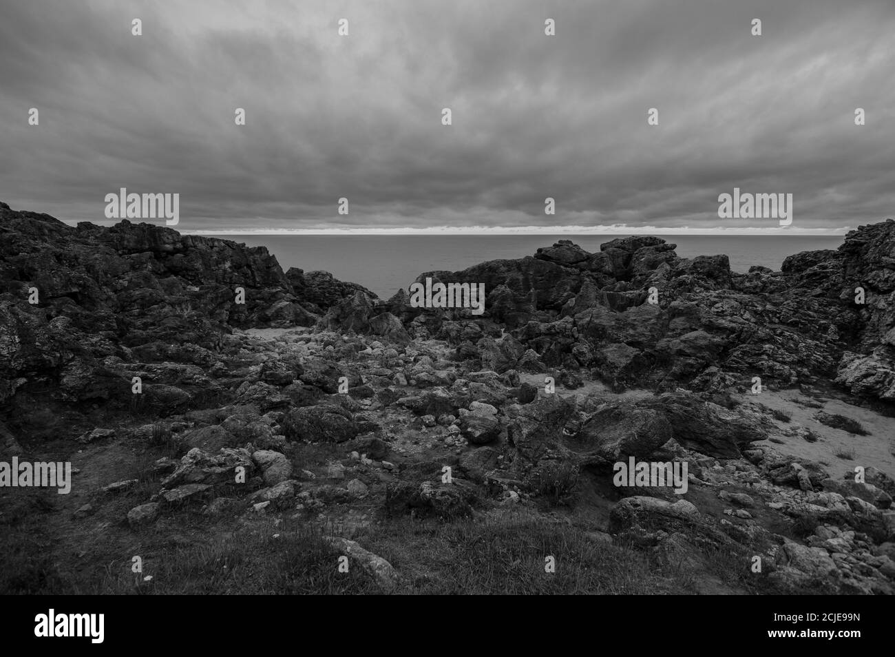 Beautiful grayscale shot of seascape Stock Photo - Alamy