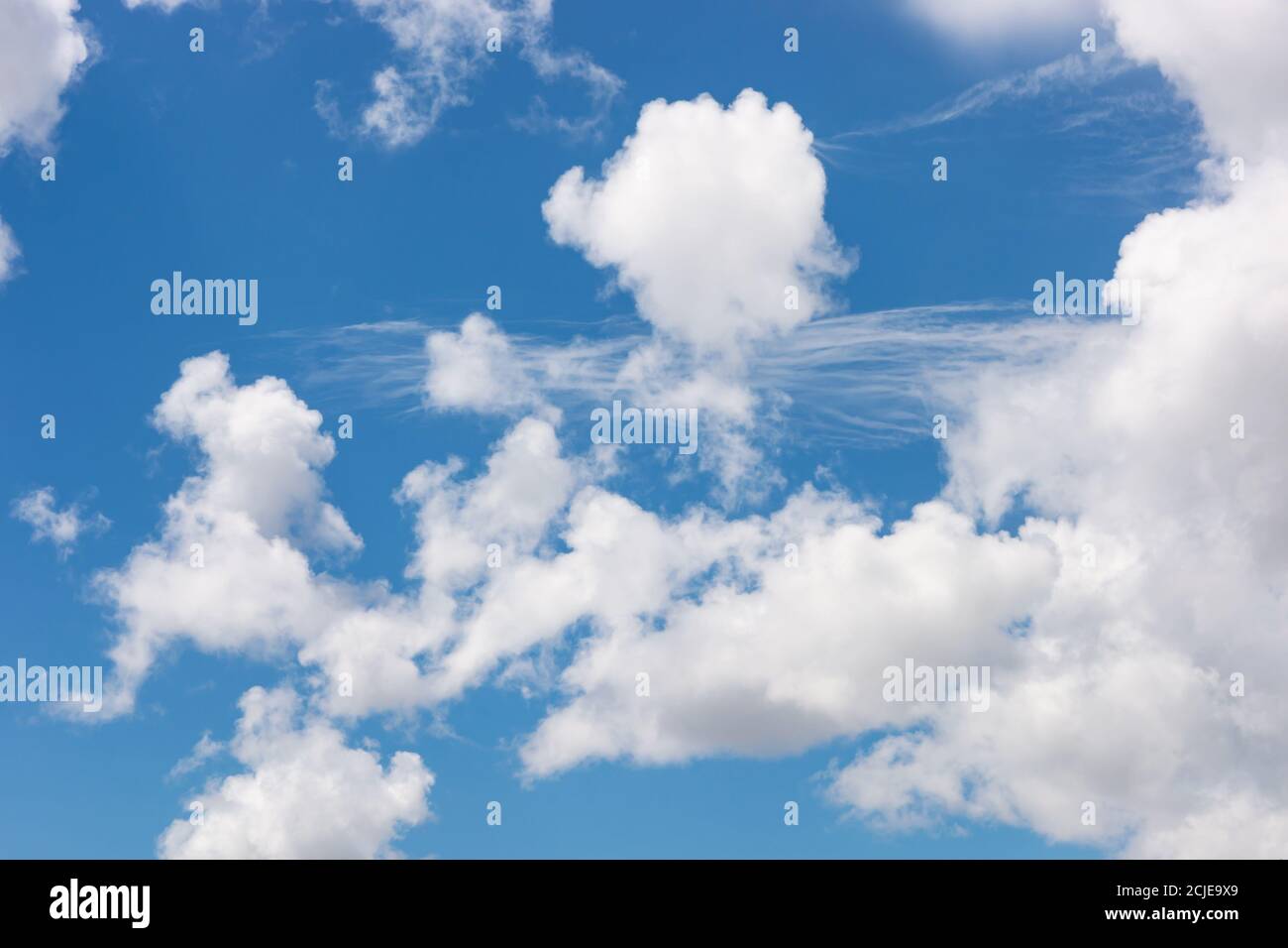 Beautiful blue sky with cloud close up Stock Photo - Alamy
