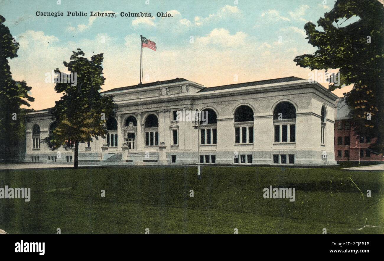 Postcard of carnegie library hi-res stock photography and images - Alamy