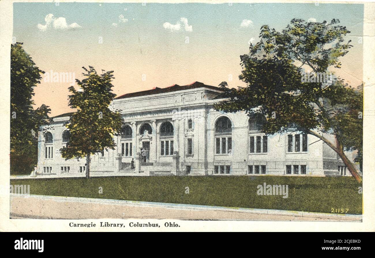 Postcard of carnegie library hi-res stock photography and images - Alamy