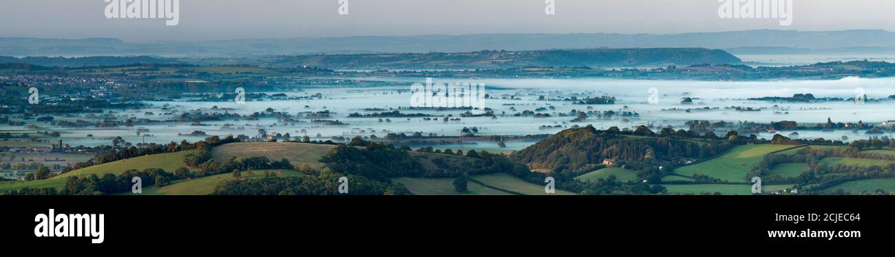 The Somerset Levels at dawn, Somerset, England, UK Stock Photo - Alamy