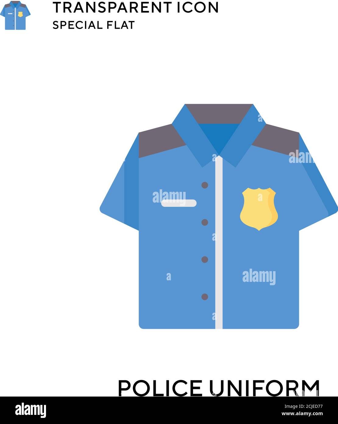 Police uniform vector icon. Flat style illustration. EPS 10 vector ...