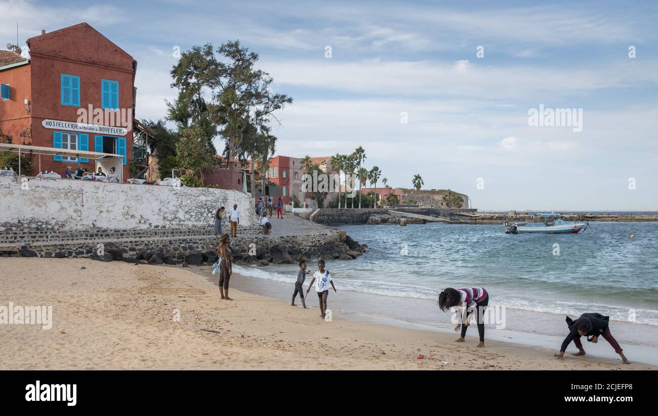 The beach on Gorée Island, Dakar, Senegal Stock Photo - Alamy