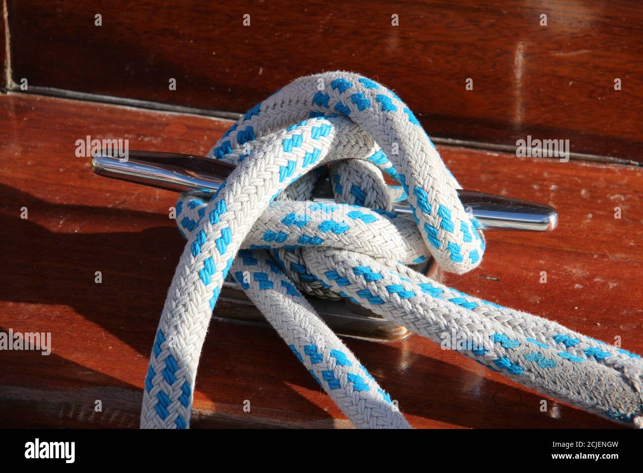 Closeup of a rope for tying a boat sailcloth Stock Photo - Alamy