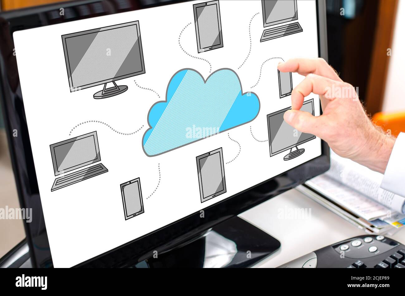 Cloud computing concept shown on a computer screen Stock Photo - Alamy