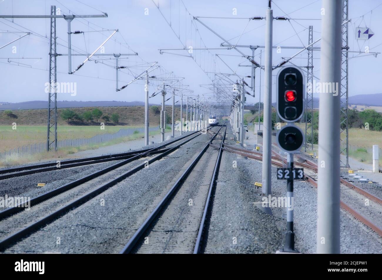 Rail transport lines in Spain Stock Photo - Alamy