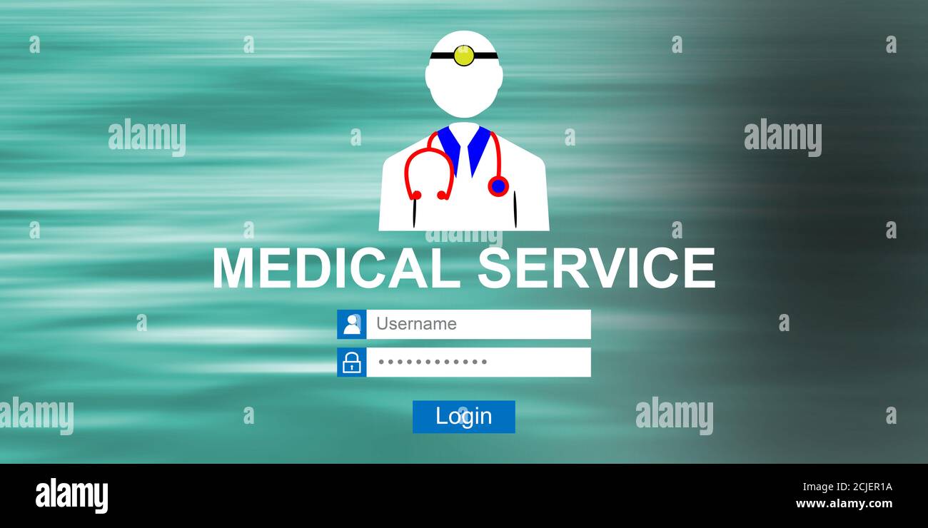 Illustration of an online medical service concept Stock Photo - Alamy
