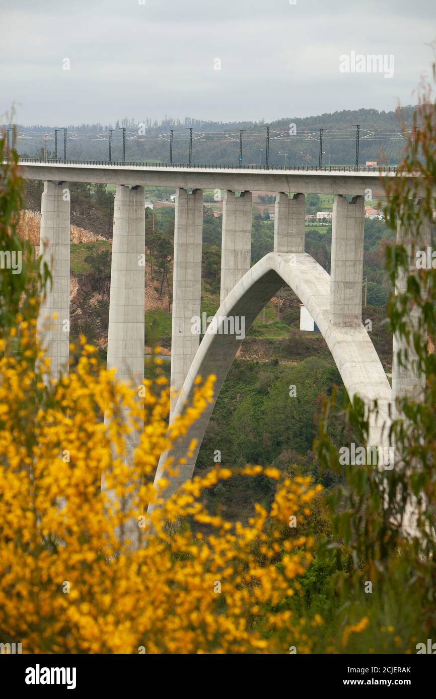 railway viaduct over the Hulla river Stock Photo - Alamy