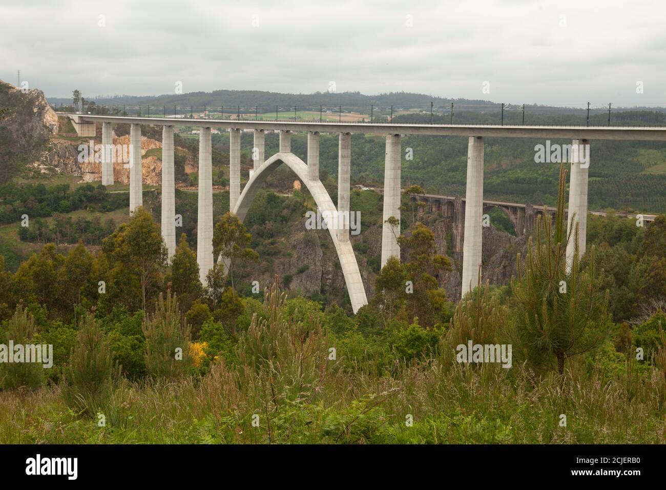 railway viaduct over the Hulla river Stock Photo - Alamy