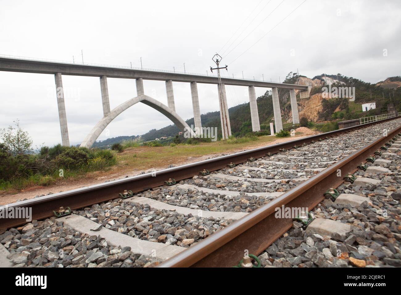 railway viaduct over the Hulla river Stock Photo - Alamy