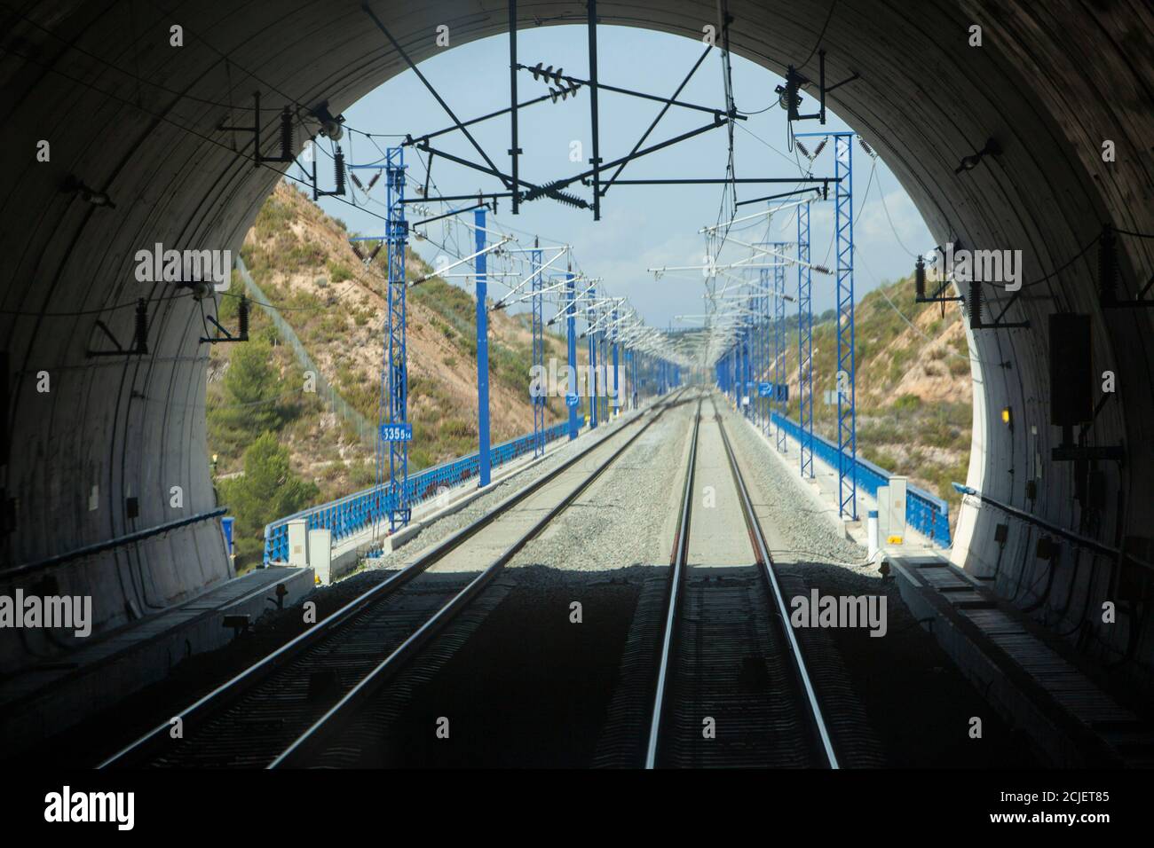 High speed railway tunnels in Spain Stock Photo - Alamy