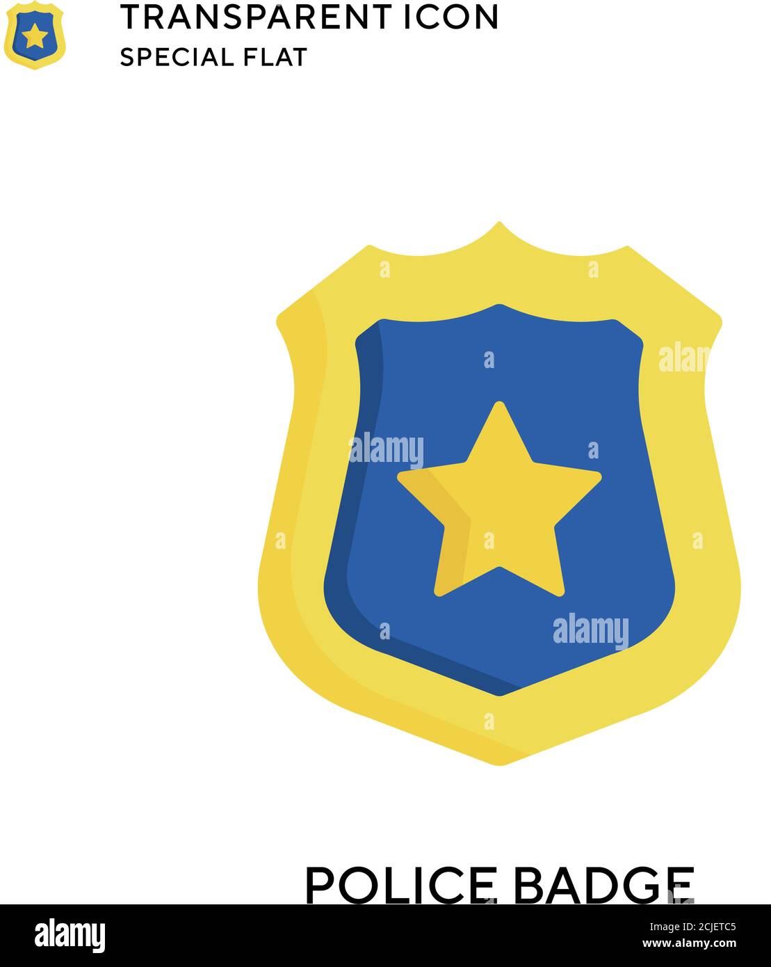 Police badge vector icon. Flat style illustration. EPS 10 vector Stock ...