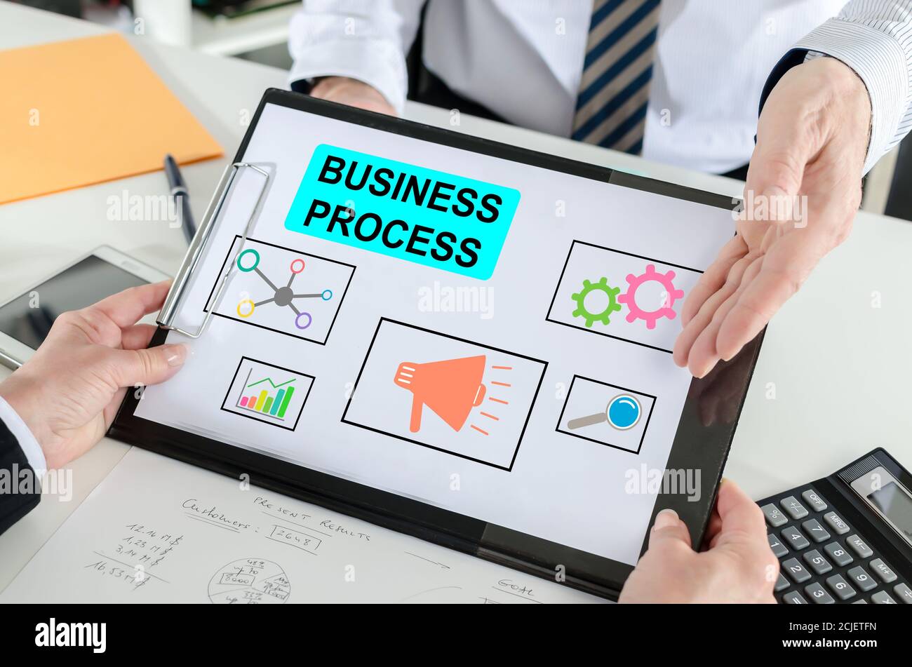 Business process concept shown by a businessman Stock Photo - Alamy
