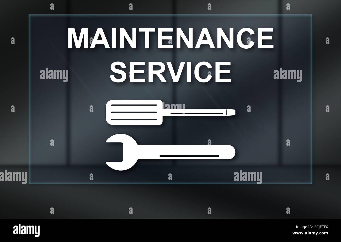 Maintenance service concept on dark background Stock Photo - Alamy