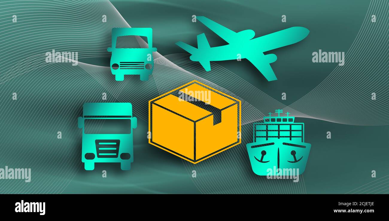 Illustration of a transportation concept Stock Photo - Alamy