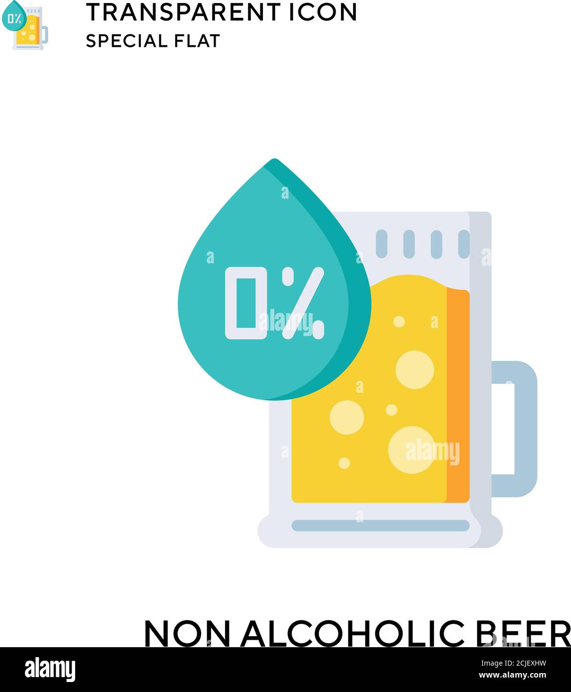 Non alcoholic beer vector icon. Flat style illustration. EPS 10 vector ...