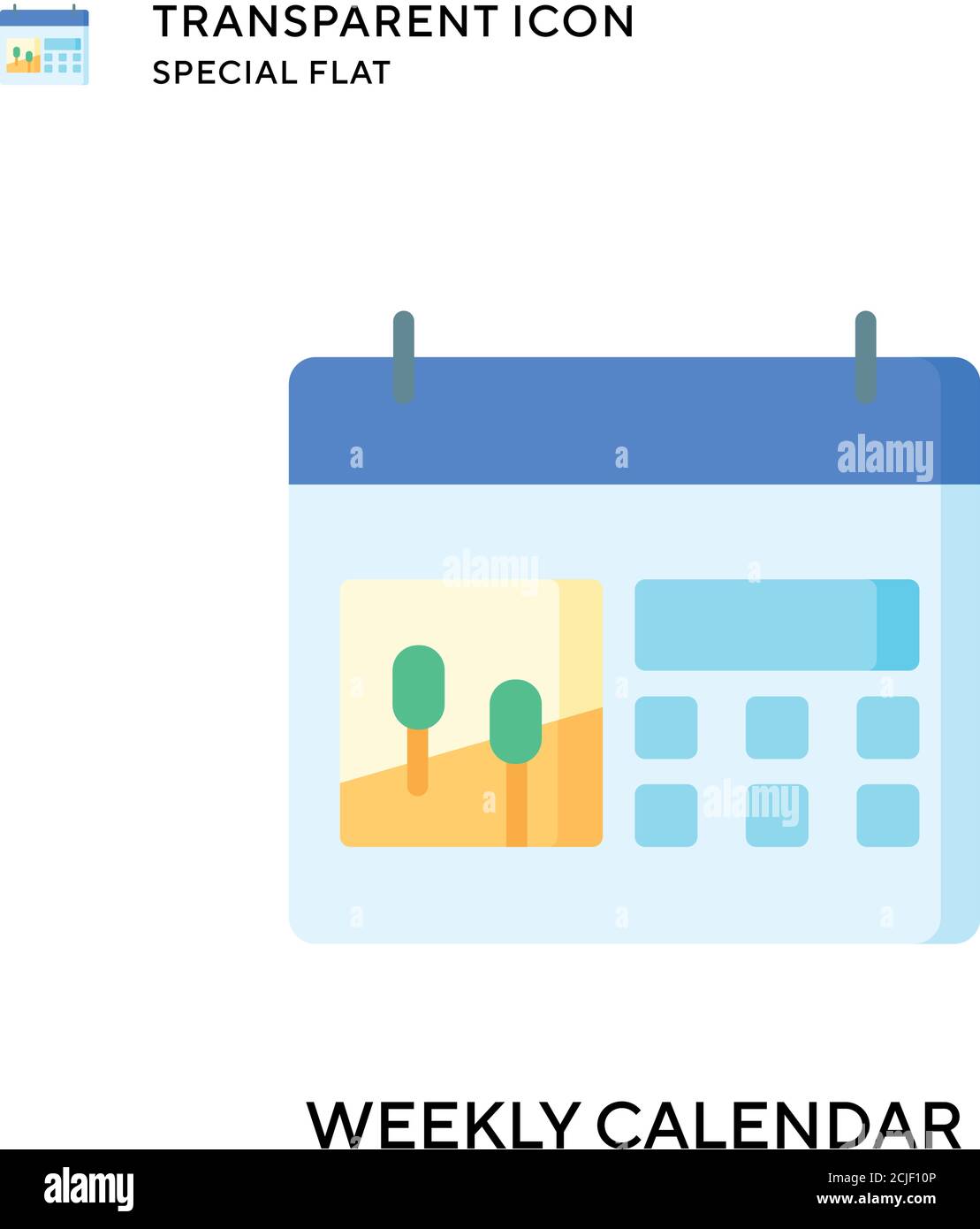 Weekly calendar vector icon. Flat style illustration. EPS 10 vector ...
