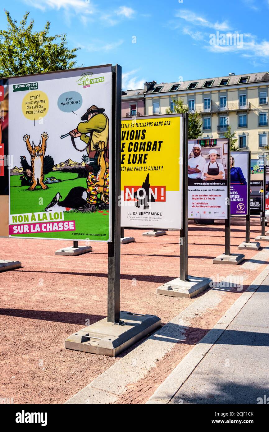 Referendum posters for the September 20th, 2020 popular vote are ...
