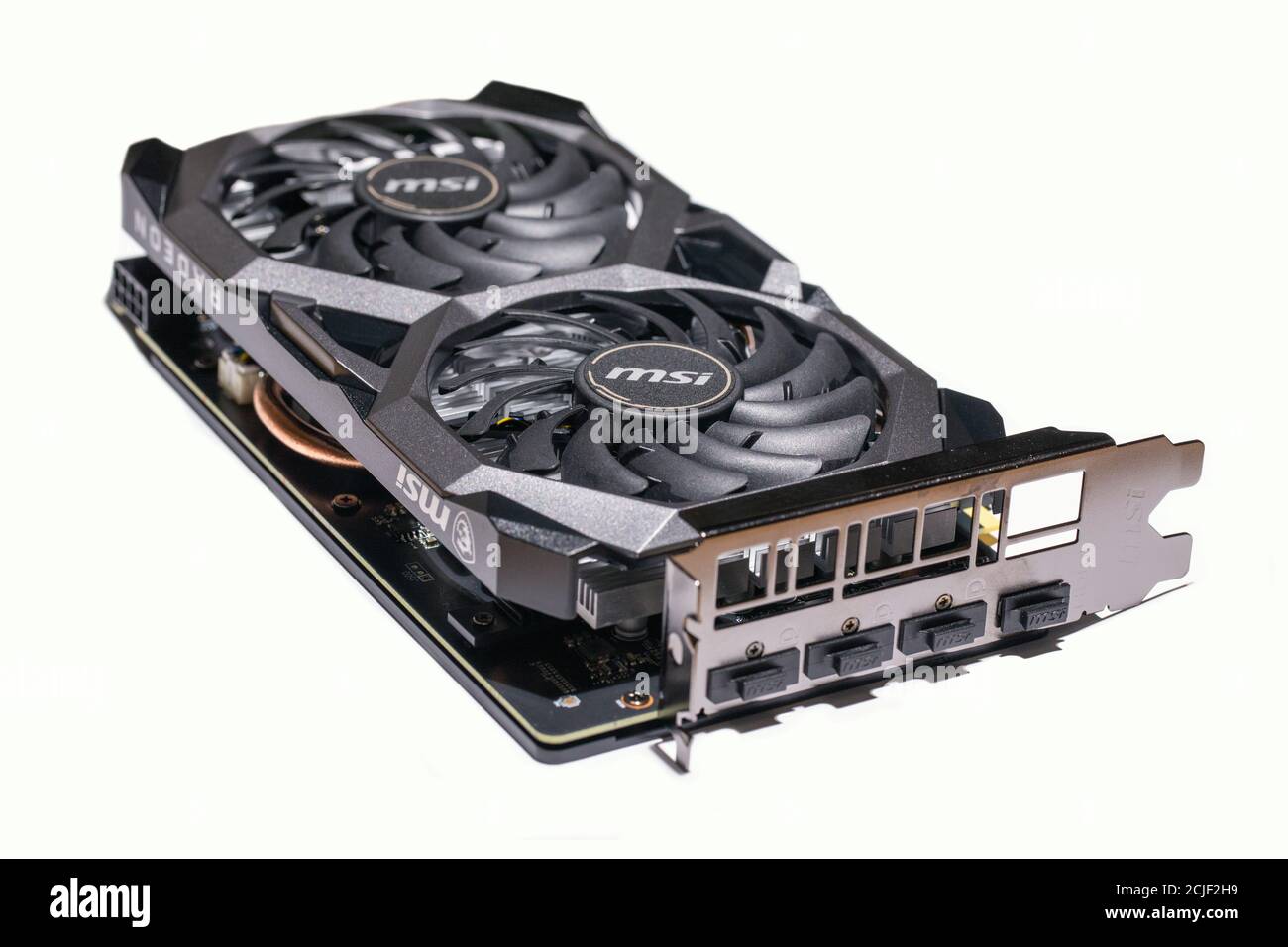 Video Graphics card Radeon with powerful GPU isolated on white ...