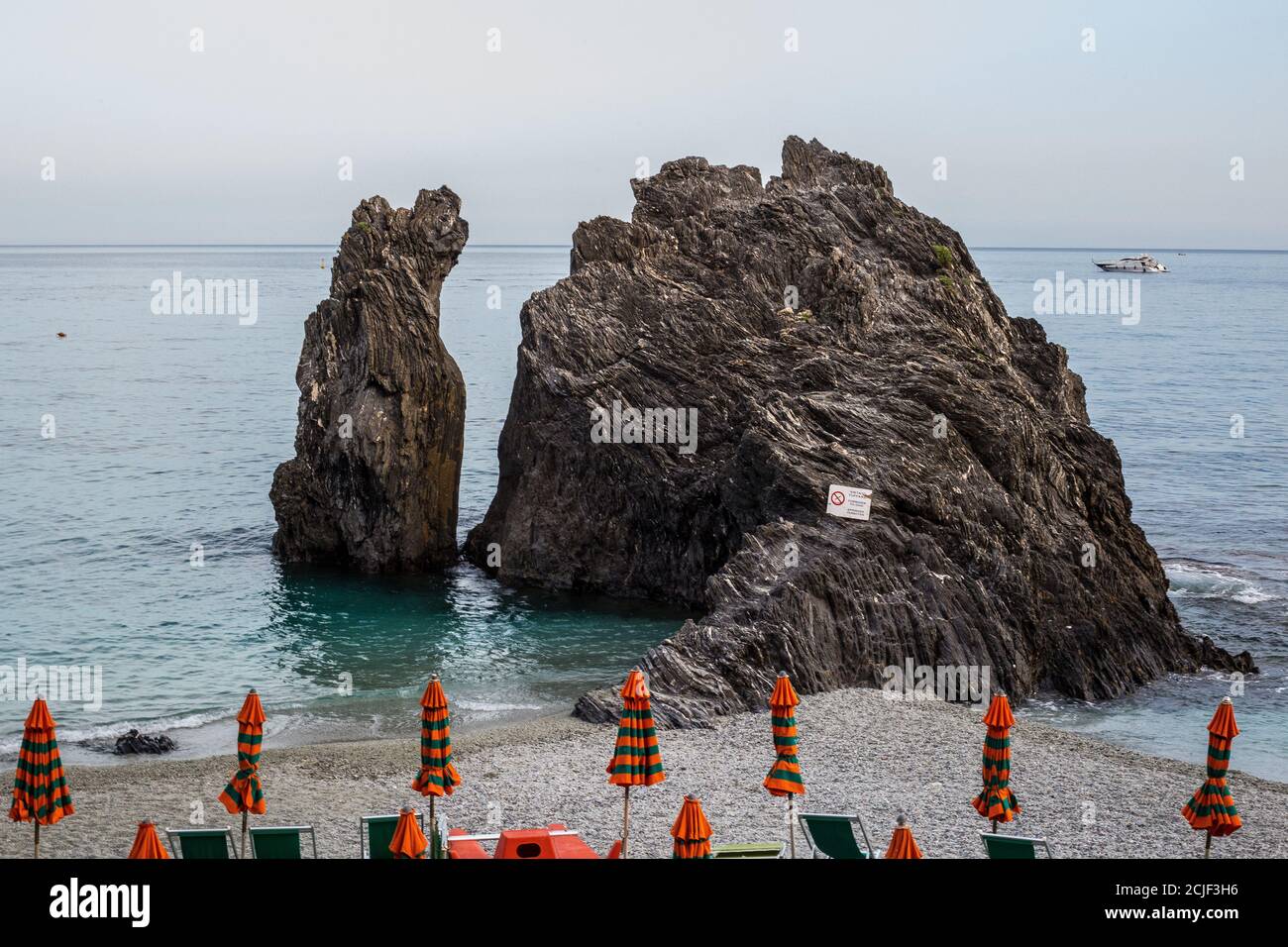 Monterosso al Mare, Italy - July 8, 2017: Rock on Fegina Beach in ...