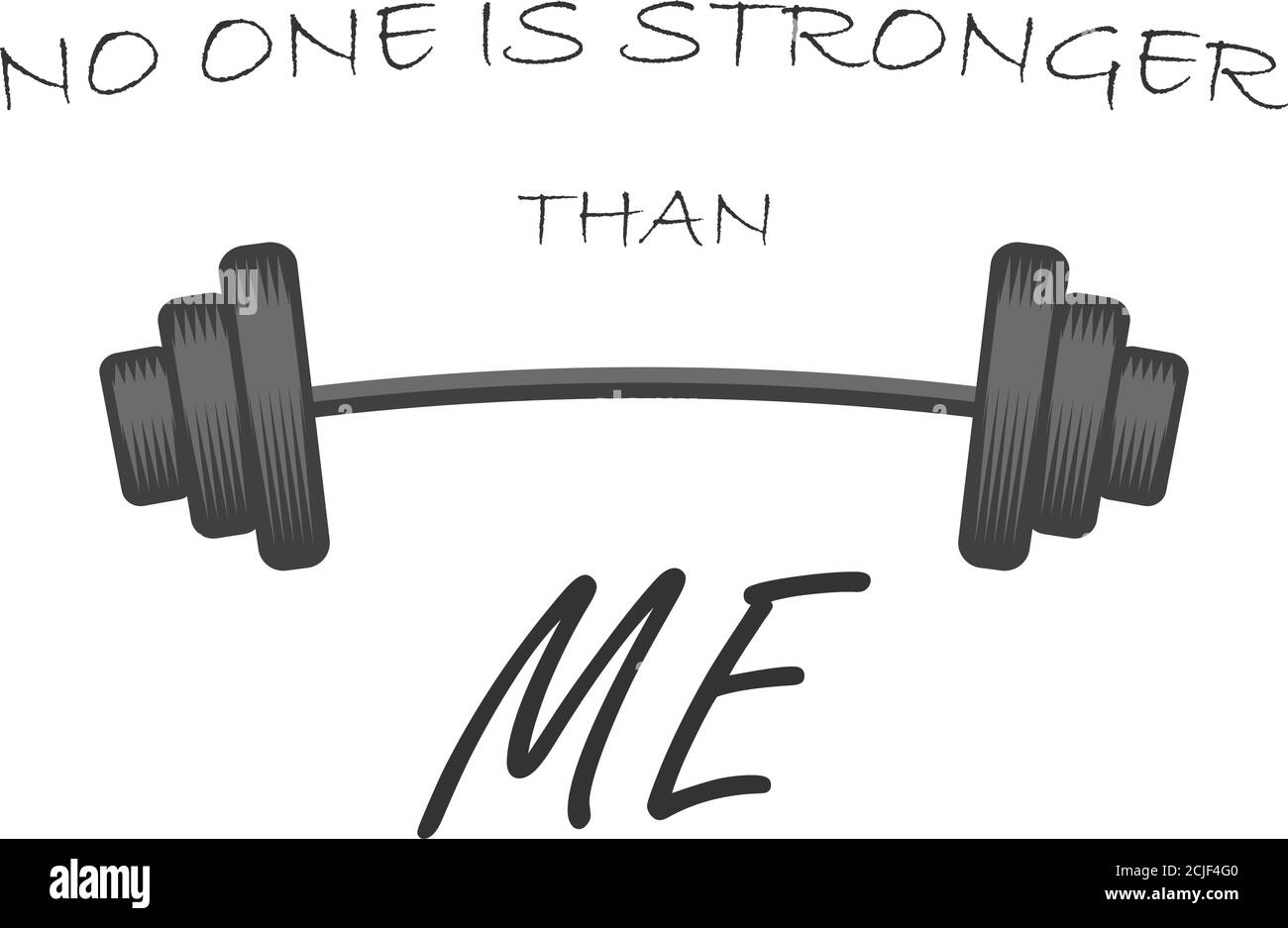 GYM POSTER BACKGROUND NO ONE IS STRONGER THAN ME, VECTOR HAND LETTERING ...