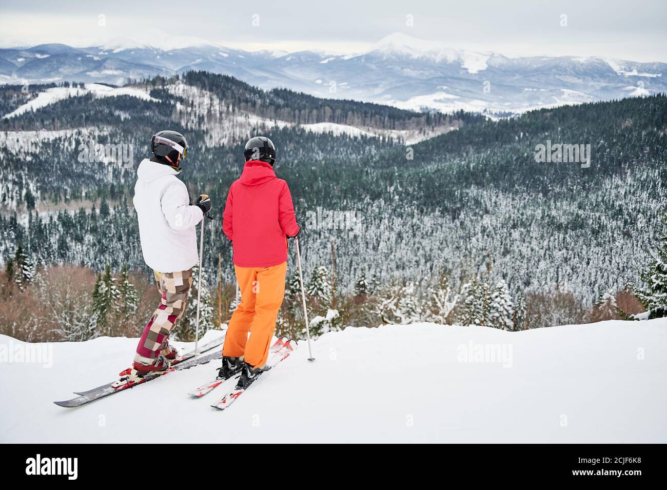 Two friends wearing ski hi-res stock photography and images - Alamy