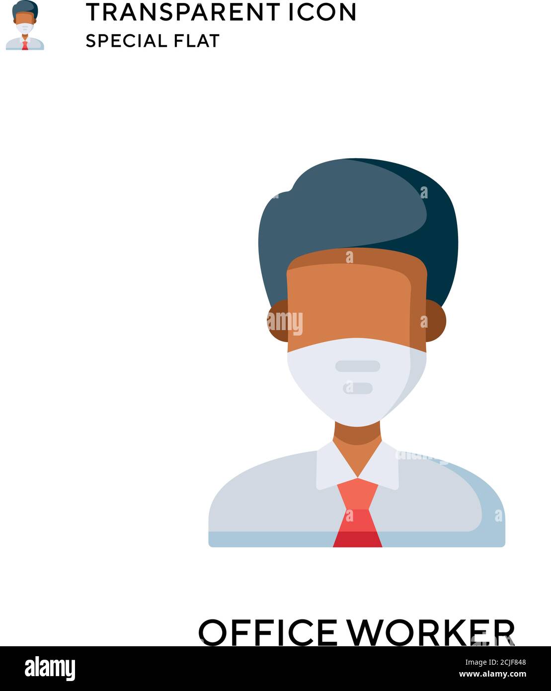 Office worker vector icon. Flat style illustration. EPS 10 vector Stock ...