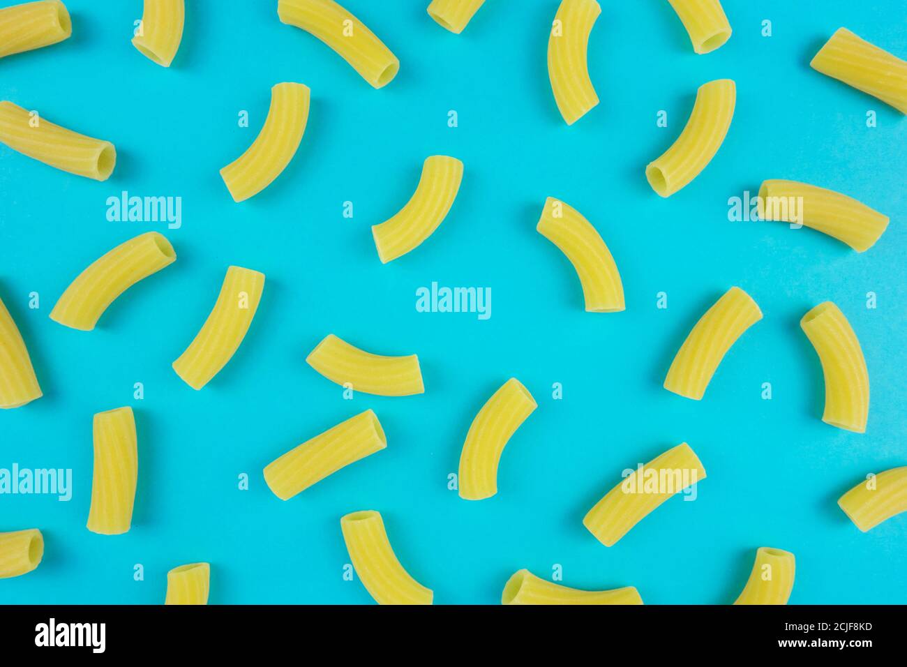 Macaroni pattern on blue background. Italian food. Pasta composition ...
