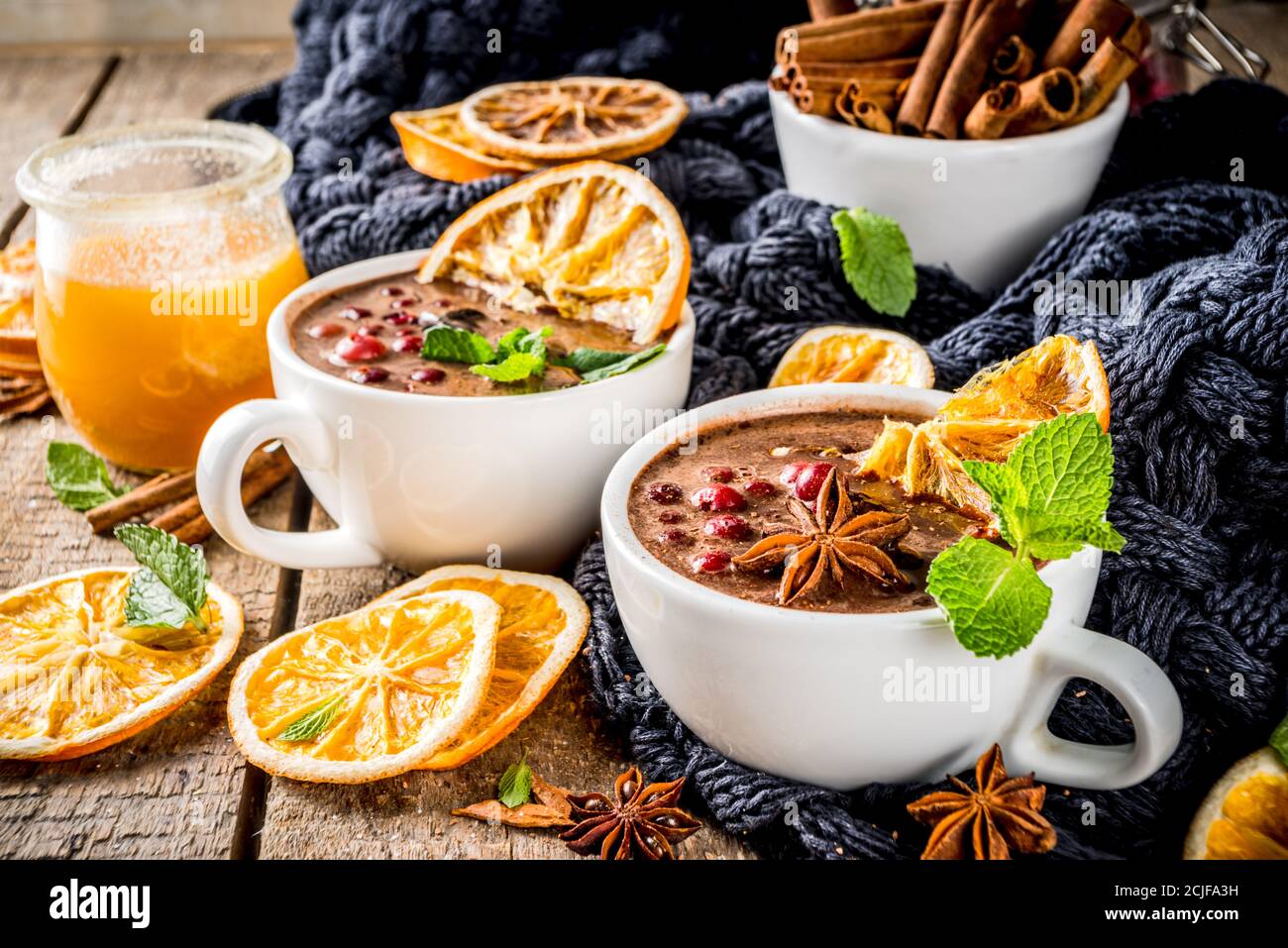 Mulled wine hot chocolate. Hot cocoa drink with traditional mulled wine ...