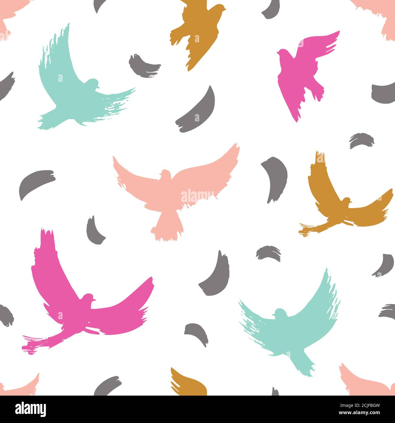 Vector seamless pattern of flying birds Stock Vector Image & Art - Alamy