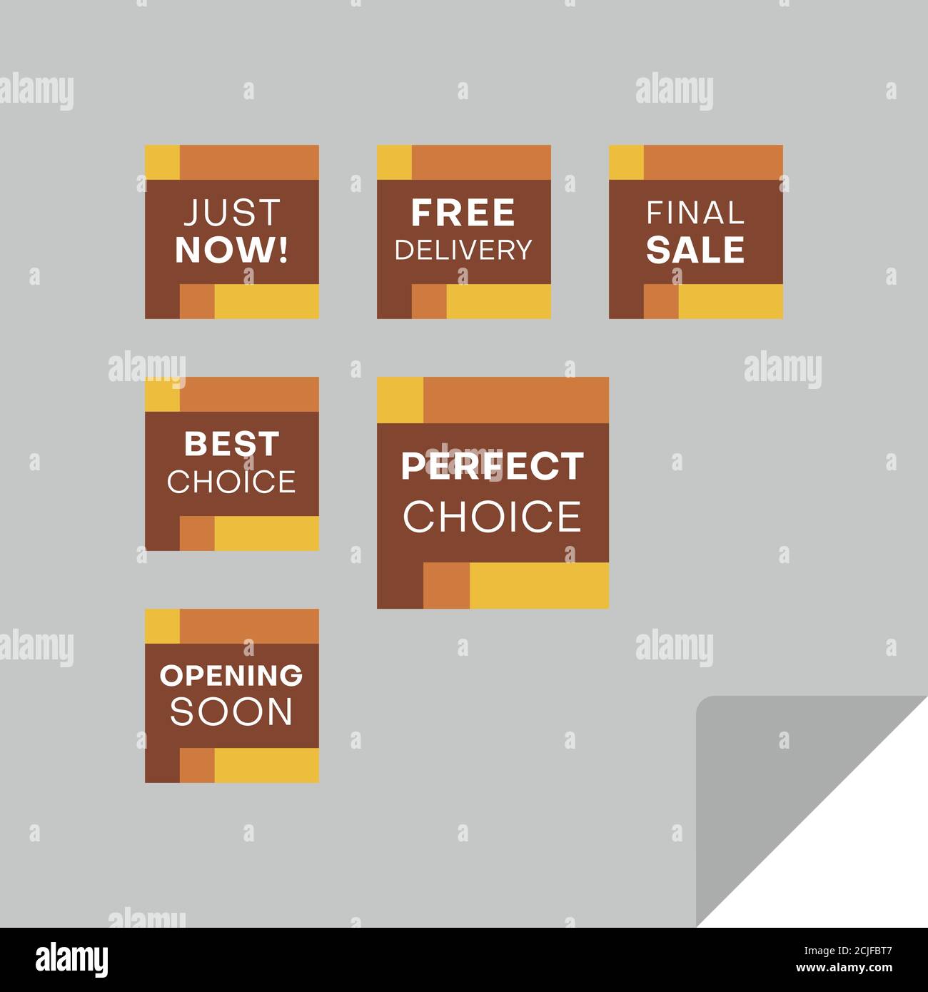 Set of rectangular discount labels to attract customers' attention ...