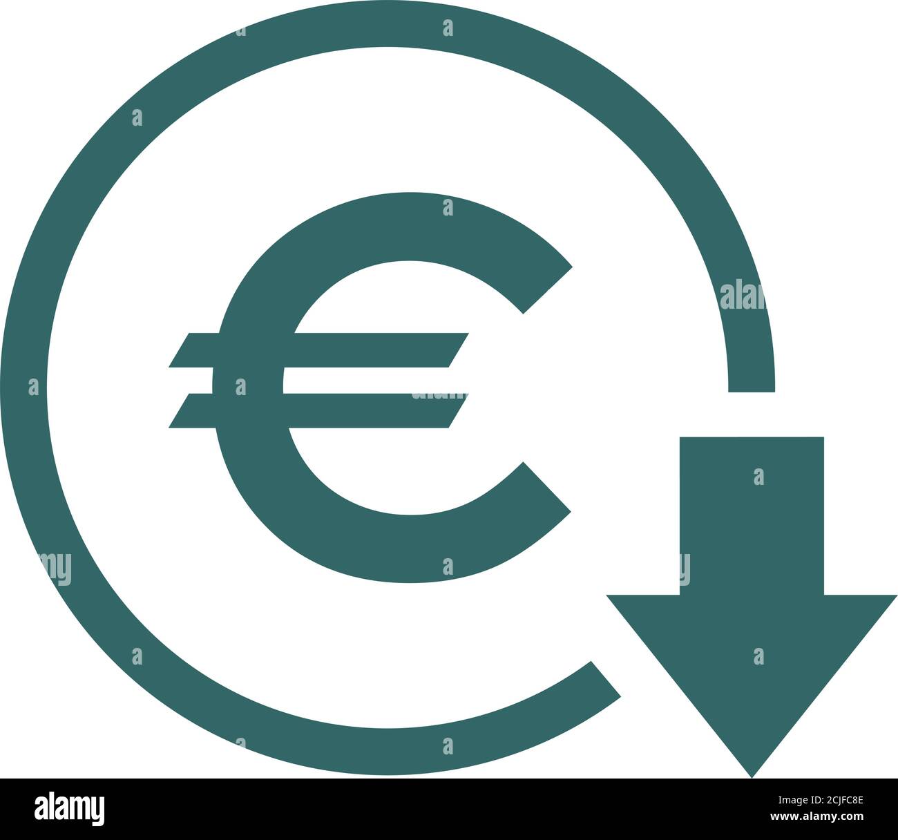 Cost reduction- decrease icon. Vector symbol image isolated on ...
