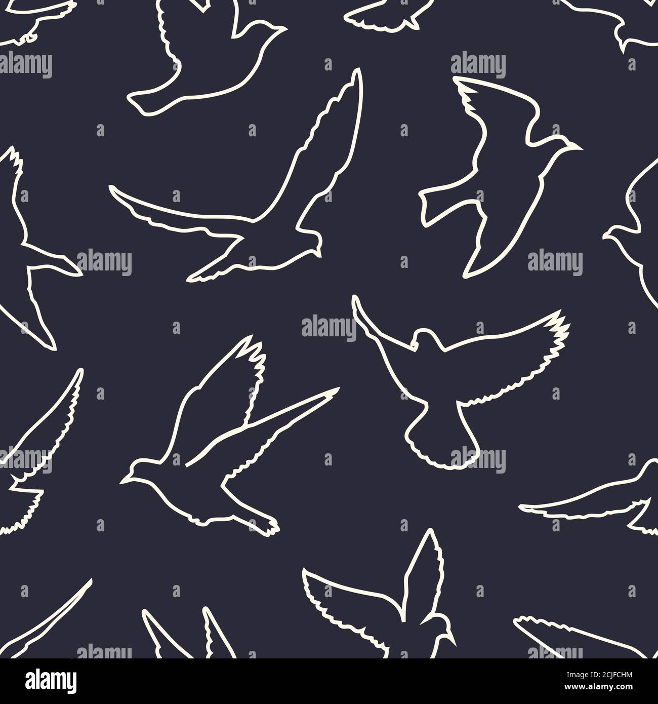 Flying Bird Silhouette Pattern