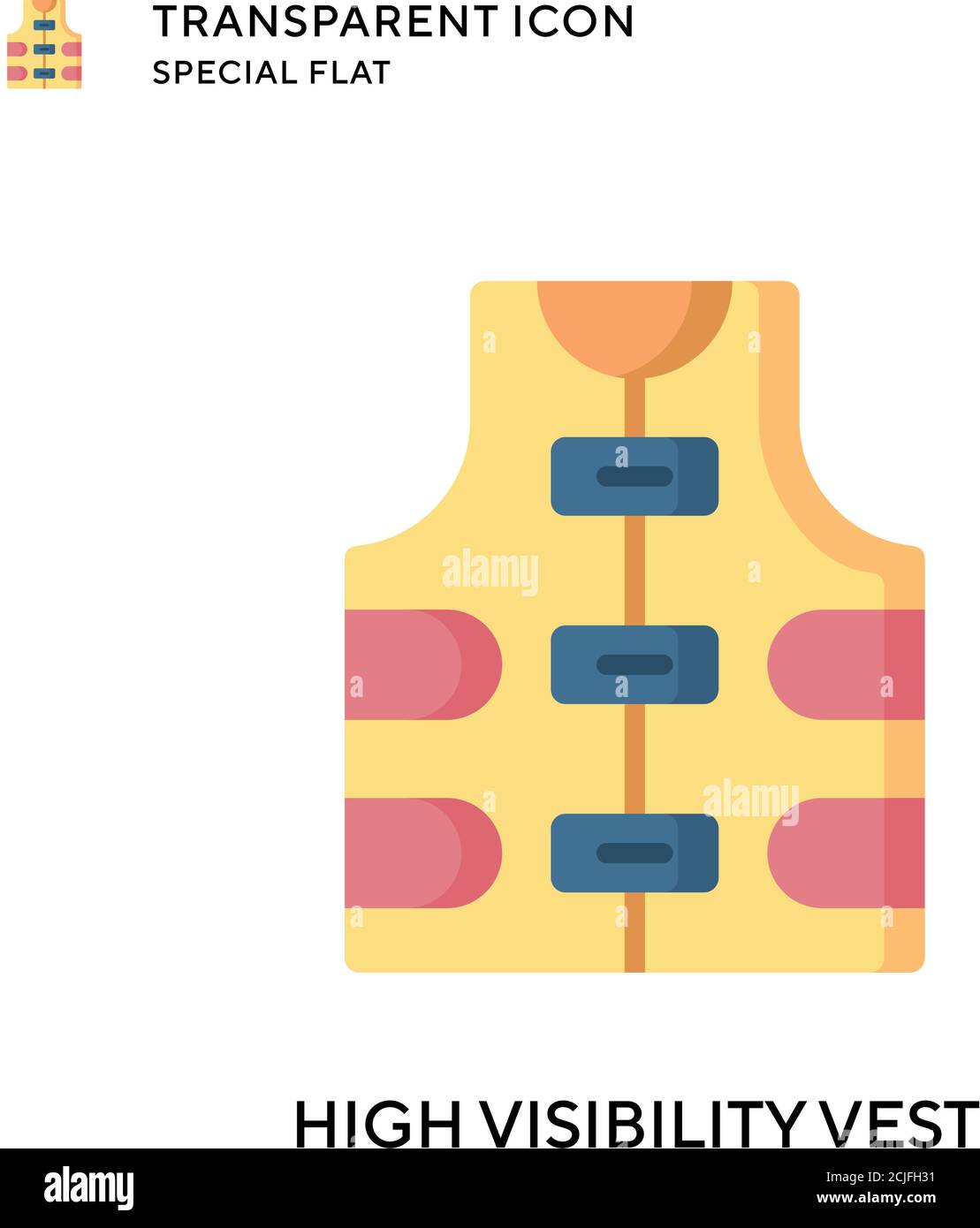 High visibility vest vector icon. Flat style illustration. EPS 10 ...
