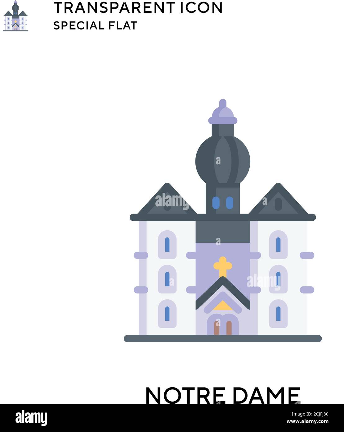 Notre dame vector icon. Flat style illustration. EPS 10 vector Stock ...