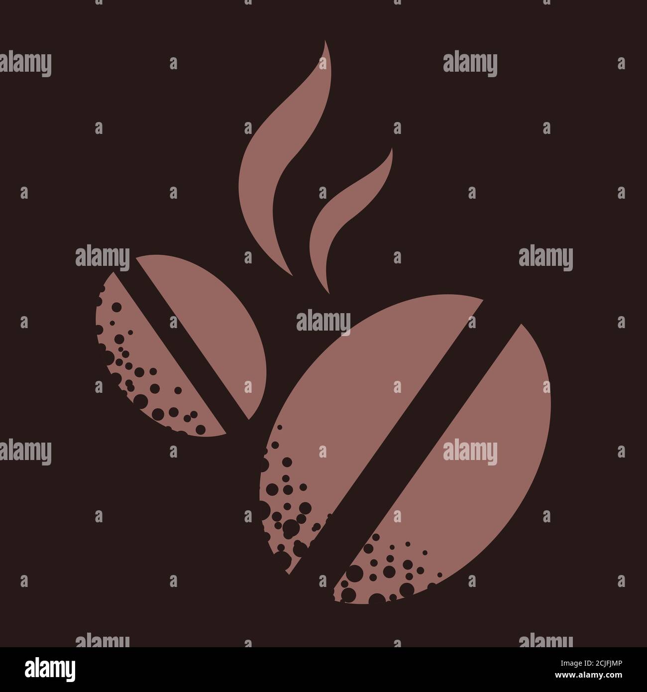 Icon with roasted coffee beans. Symbol of an invigorating drink. Brown ...