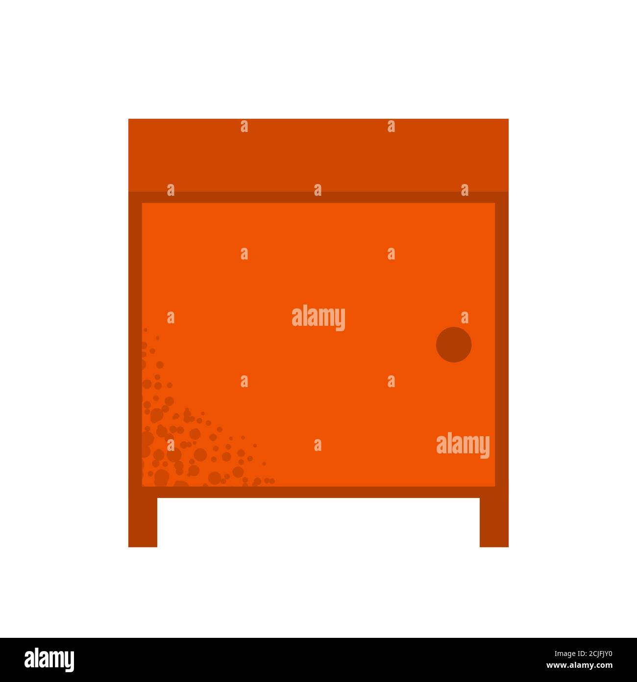 Small wooden cabinet with one door. Vector isolated flat illustration ...