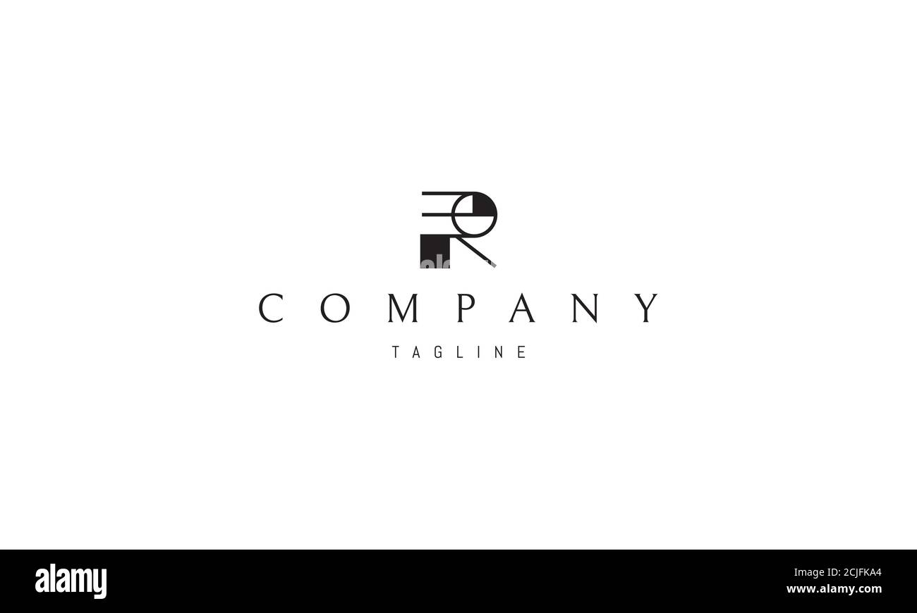 Vector logo design on which the abstract image 5 of the letter R in a ...