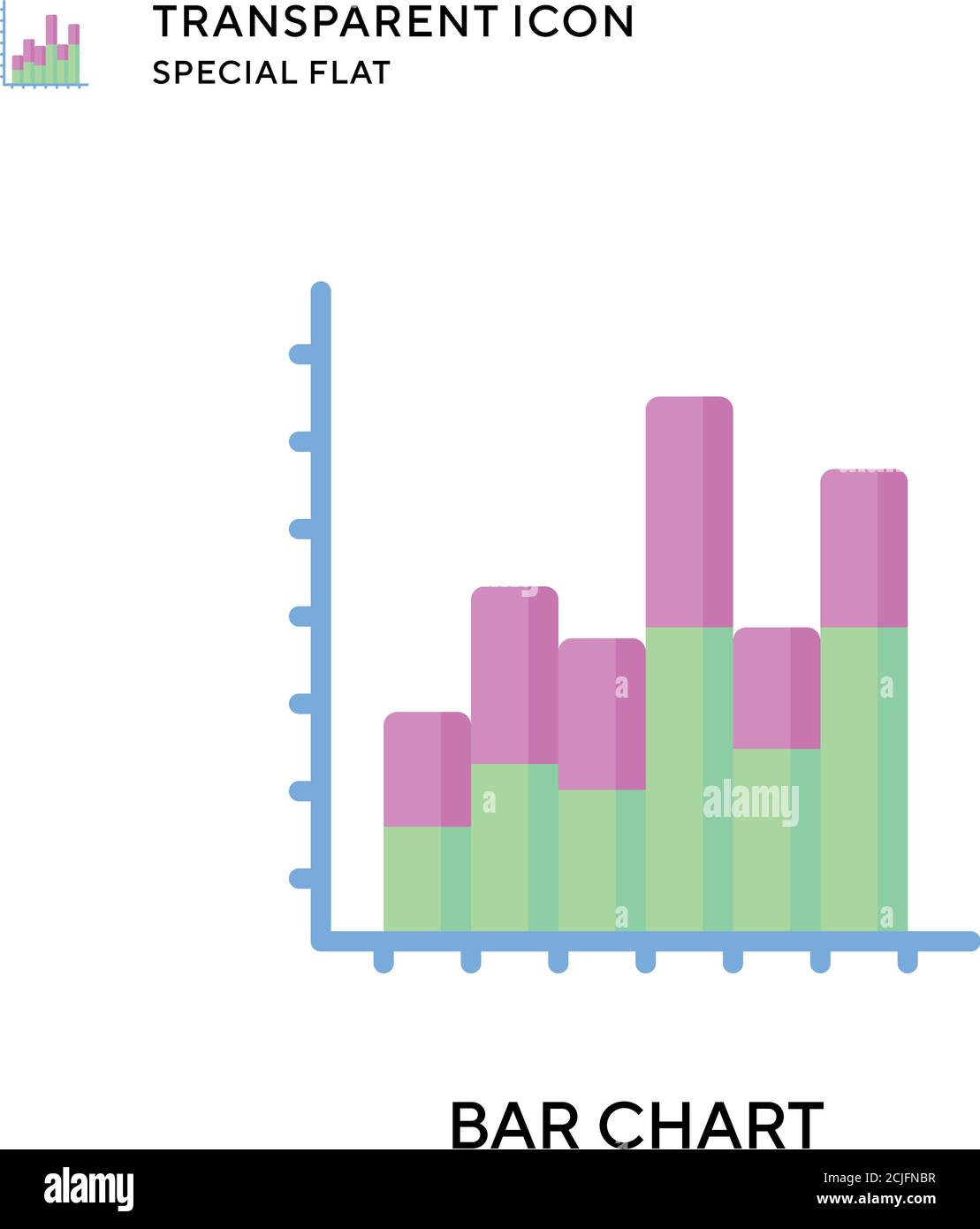 Bar chart vector icon. Flat style illustration. EPS 10 vector Stock ...