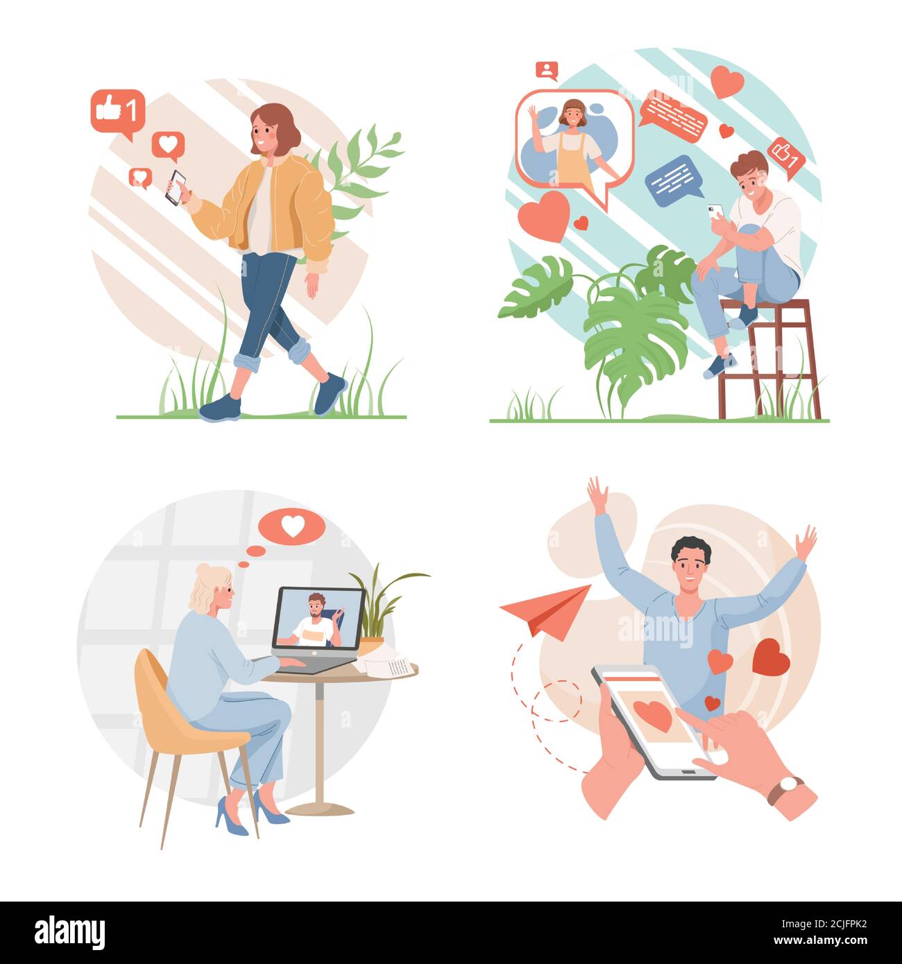 Connecting with each other Stock Vector Images - Alamy