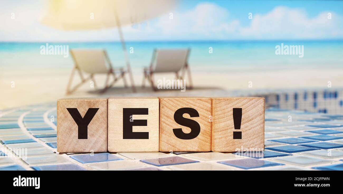 Word yes written with wooden blocks hi-res stock photography and images ...