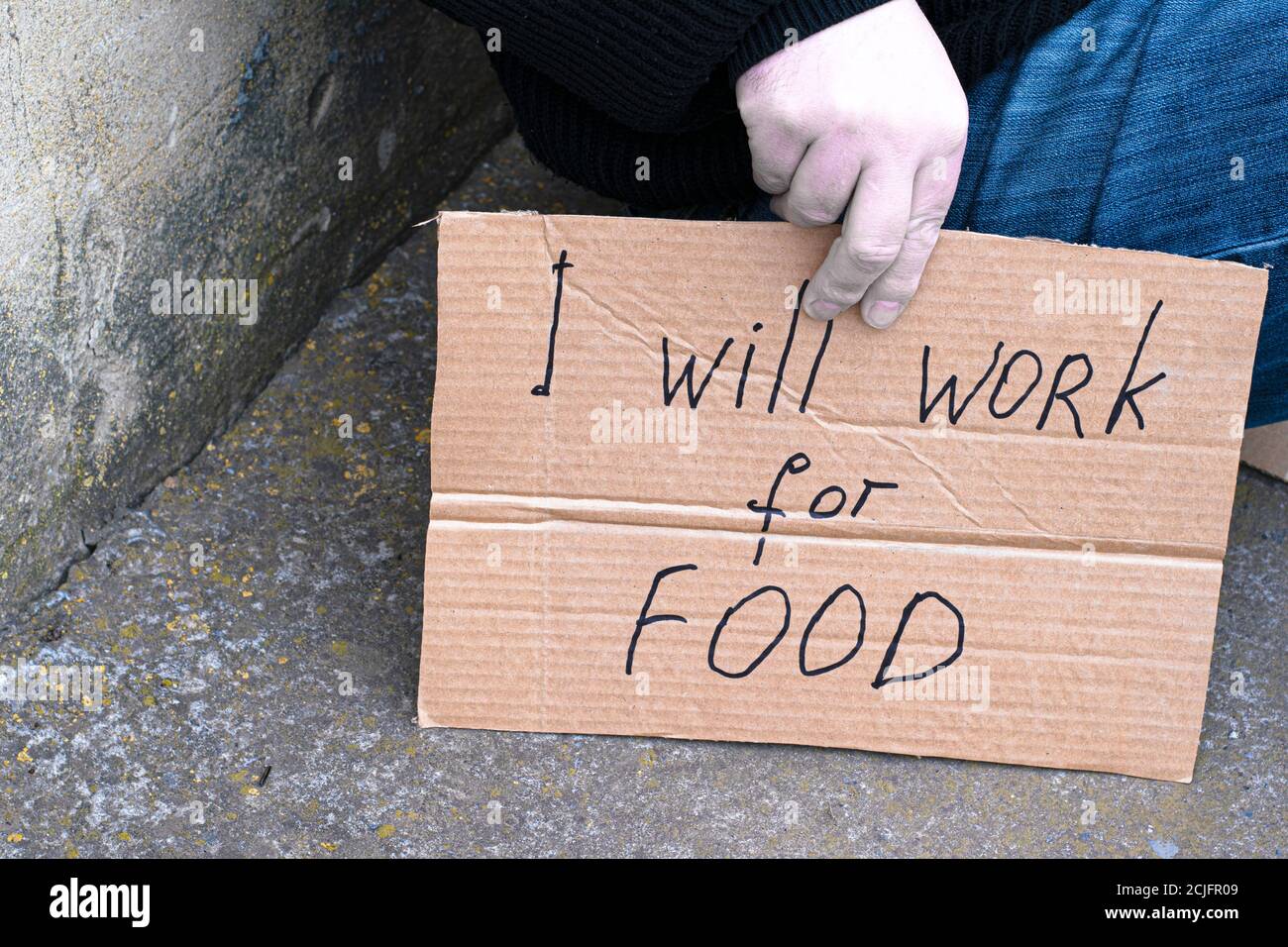 Will work for food sign hi-res stock photography and images - Alamy