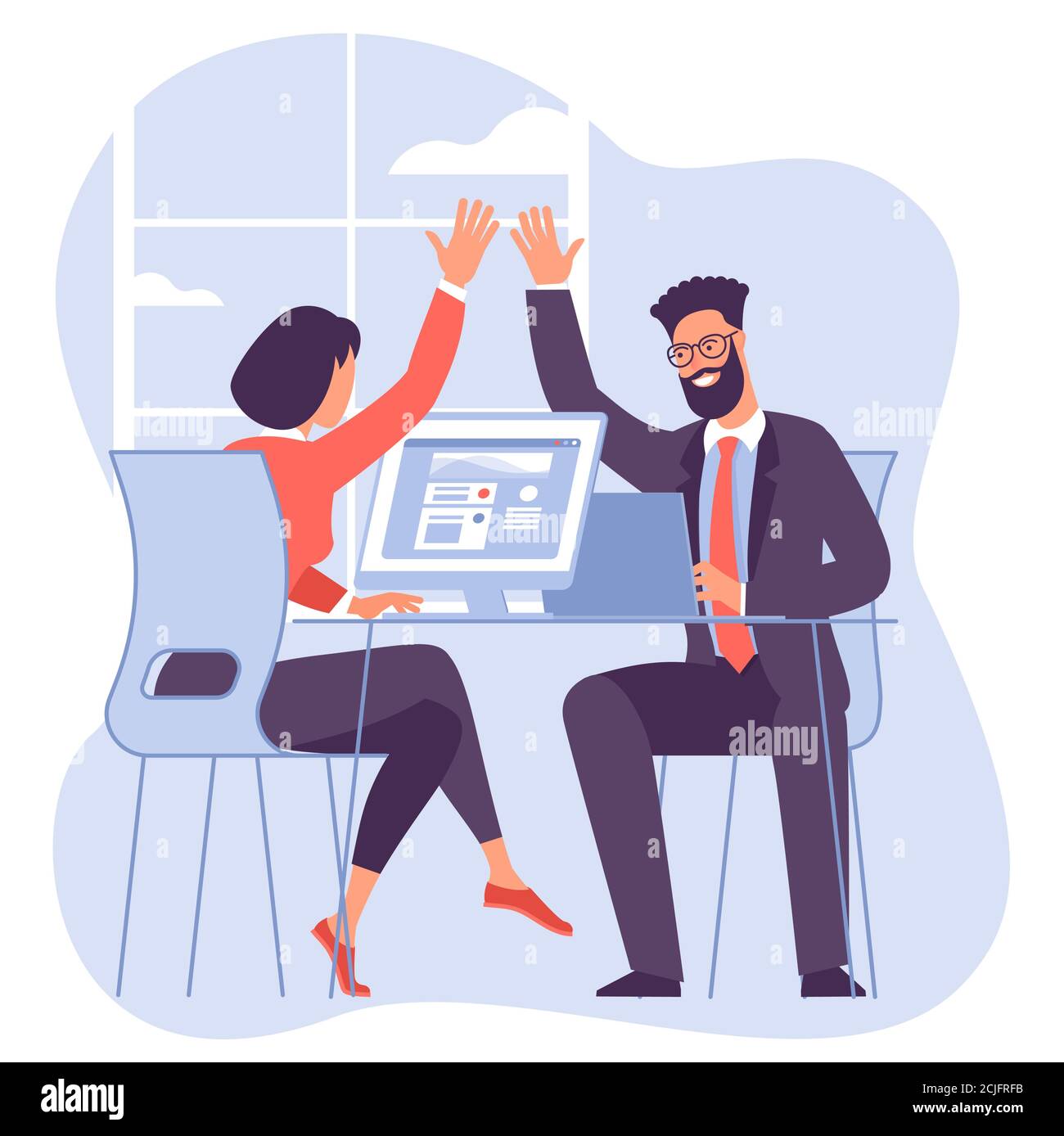 High five happy people Cut Out Stock Images & Pictures - Alamy