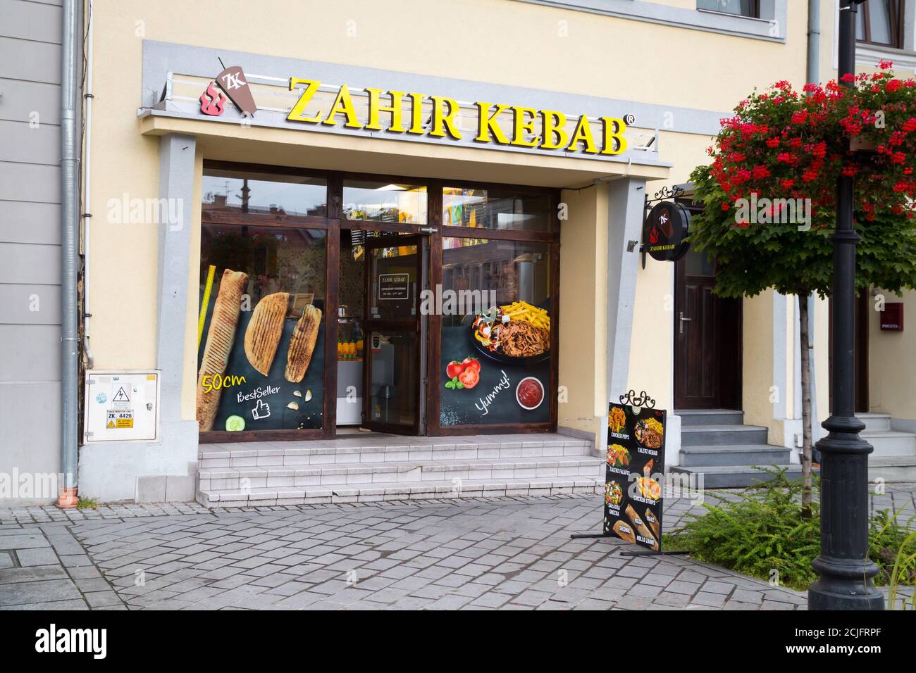 ZYWIEC, POLAND - JULY 12, 2020: Zahir kebab in the market in Zywiec ...