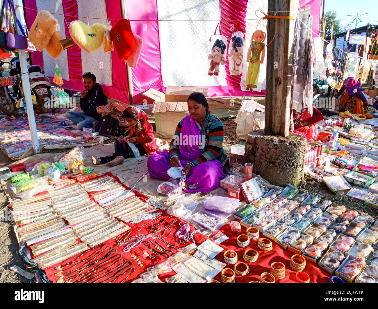 DISTRICT KATNI, INDIA - FEBRUARY 02, 2020: Indian village people ...